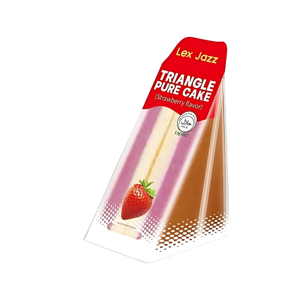 Lex Jazz Triangle Cake Strawberry Flavor 100g | Soft Fruit Snack Cake